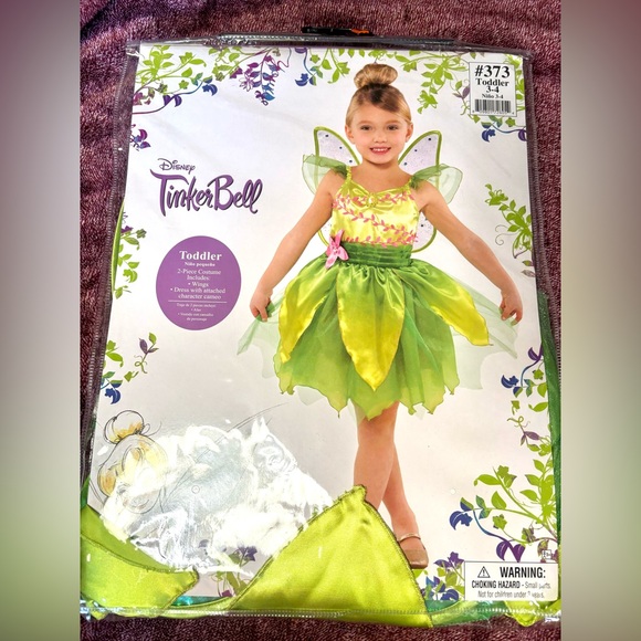 Disney | Costumes | Disney Tinker Bell Fairy Costume Green And Yellow ...